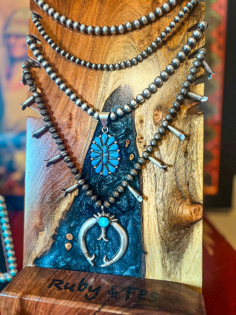 Turquoise & Colored Stone Cluster Pendants – Ruby and Fes Customs